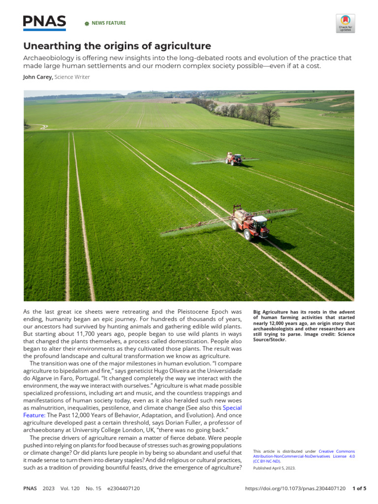 Origins of Agriculture Uncovered | PDF | Domestication | Agriculture