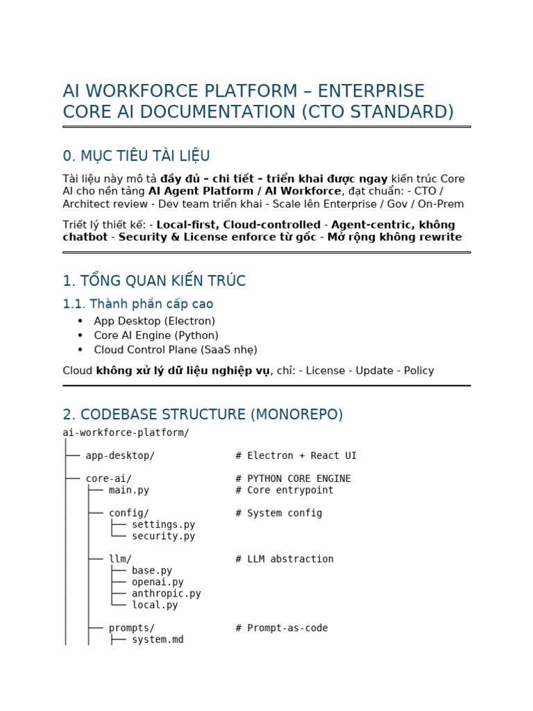 Core Ai Architecture Diagram (Cto View) | PDF