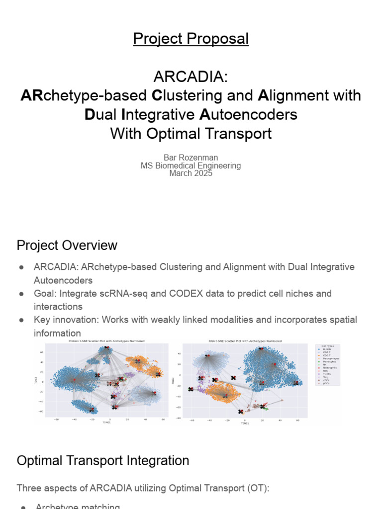 STAT HD Optimal Transport ARCADIA - ARchetype-based Clustering and ...