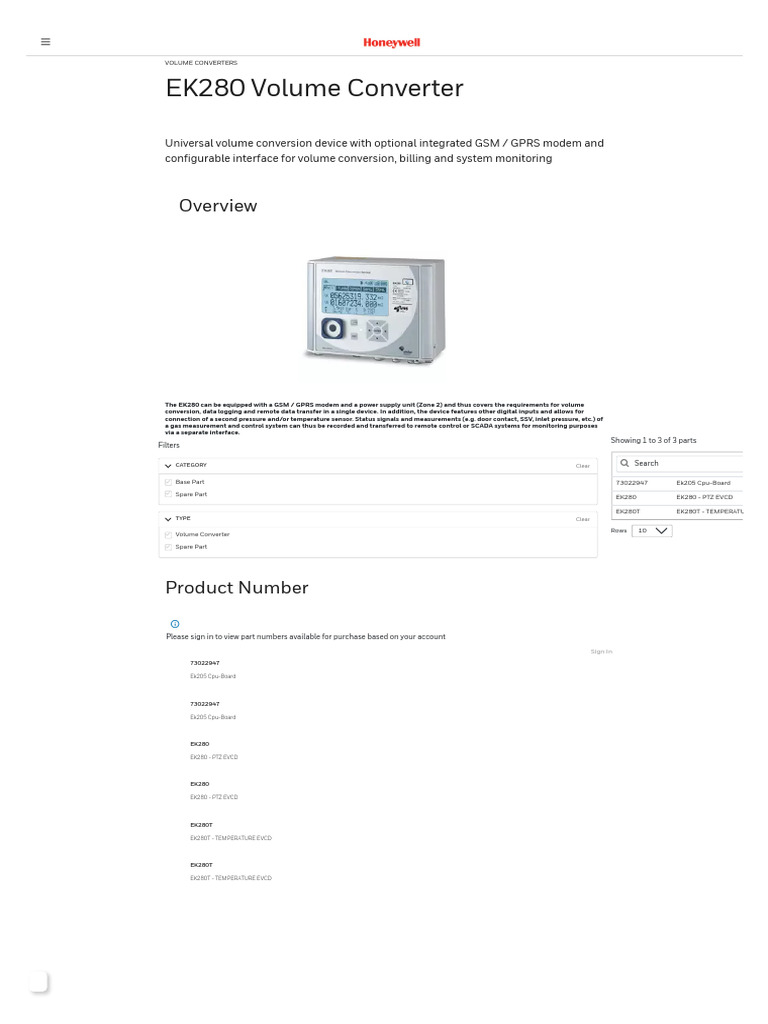 EK280 Volume Converter - Honeywell | PDF | Computer Engineering ...