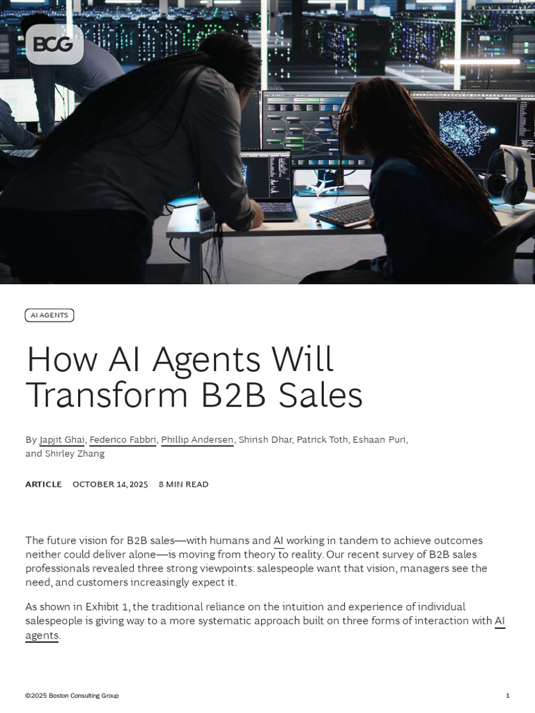How Ai Agents Will Transform b2b Sales | PDF | Sales | Artificial ...