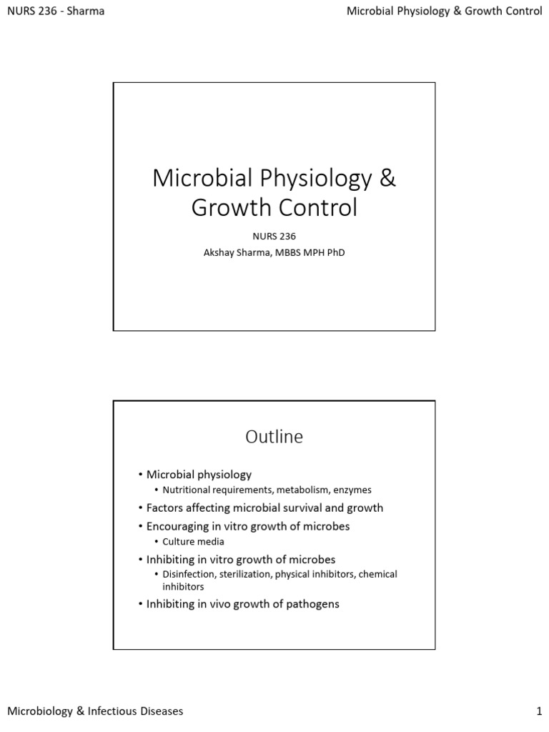 Microbial Physiology & Growth Control: Outline | PDF | Enzyme ...