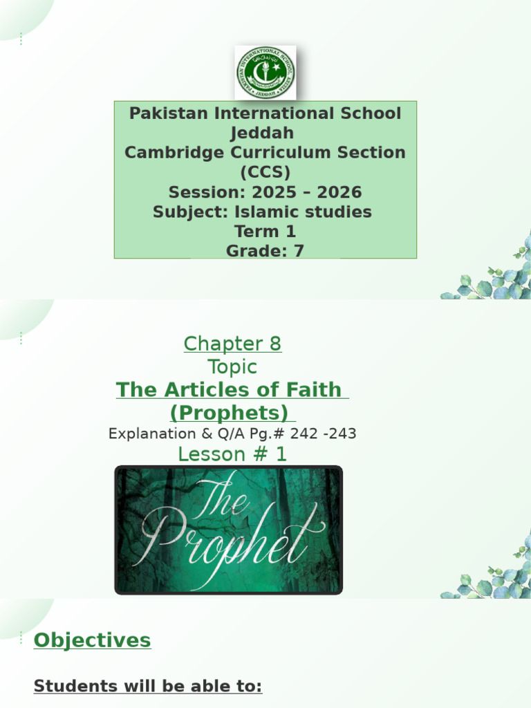 Grade 7 Week-14 CH 8 Articles of Faith | PDF | Prophets And Messengers ...