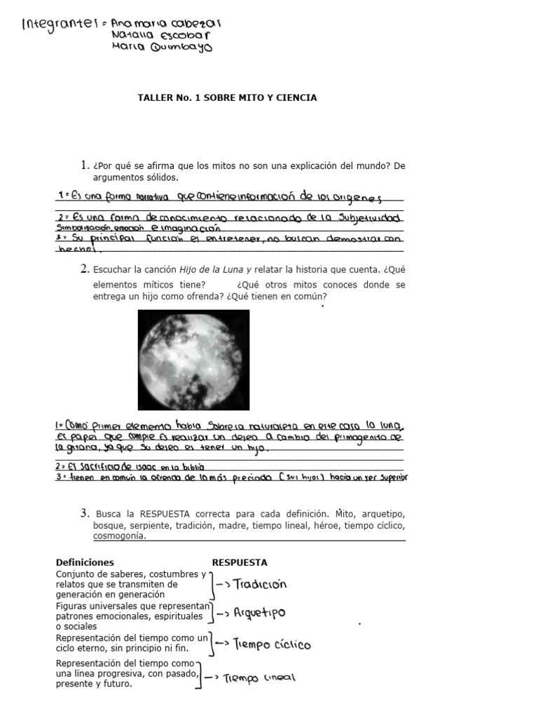 Taller Sobre Mito y Ciencia 2025 | PDF | Creencia religiosa y doctrina