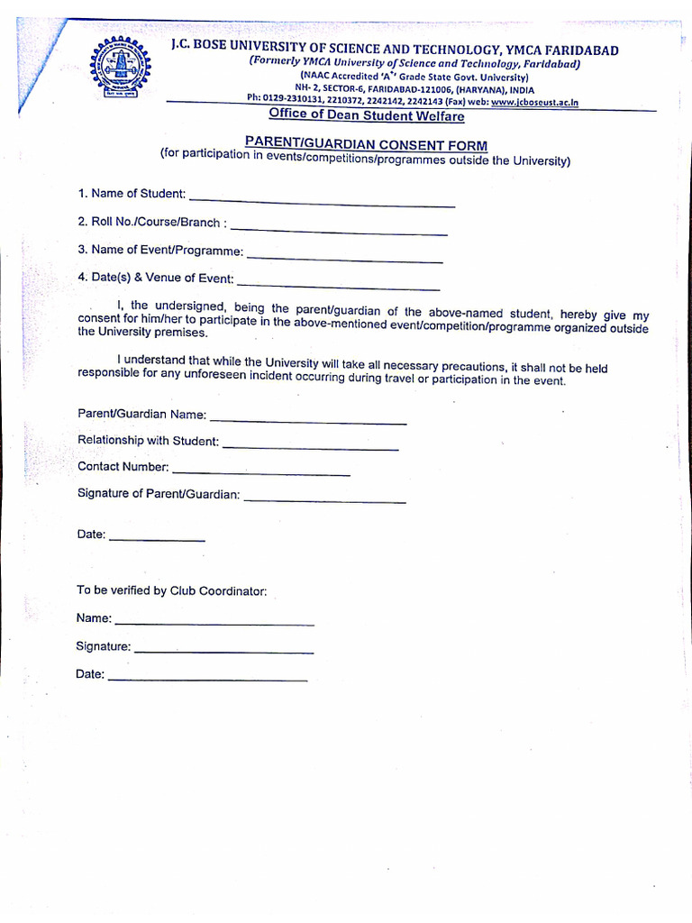 Parent-Guardian Consent Form | PDF