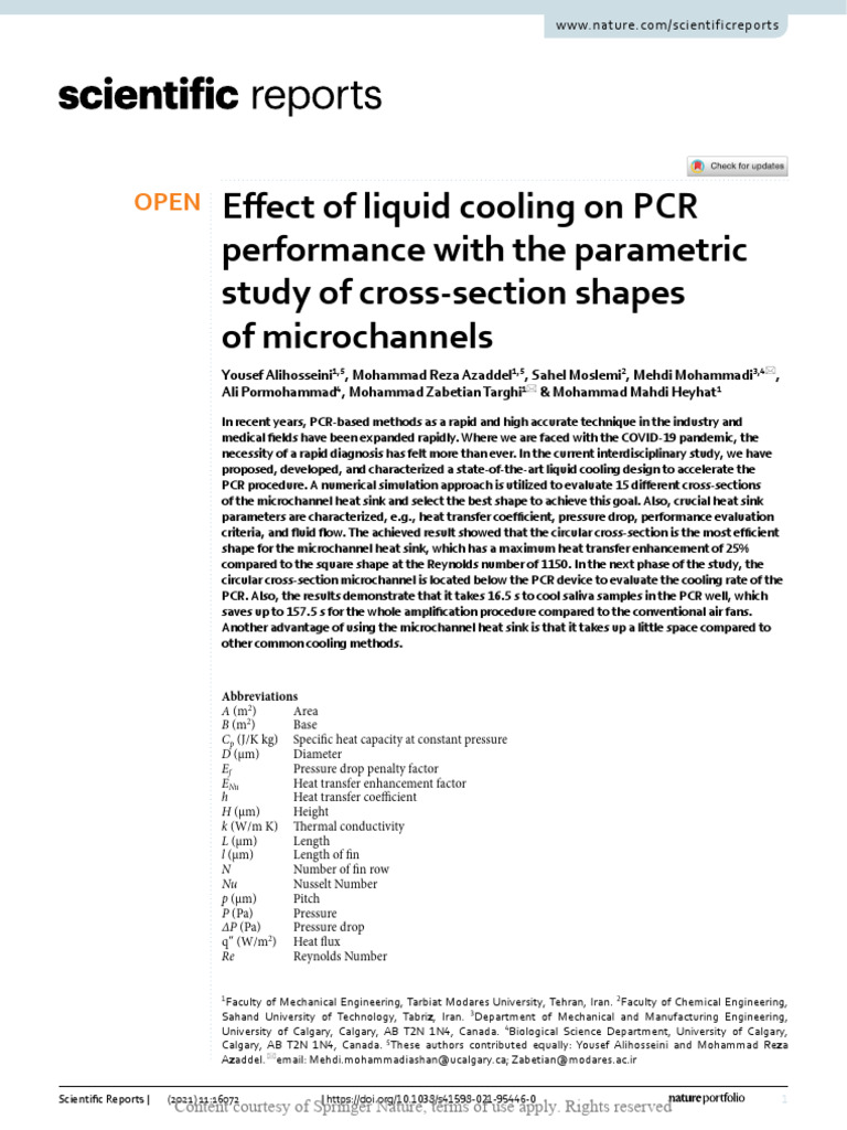 Effect of Liquid Cooling On PCR Performance With T | PDF | Polymerase ...