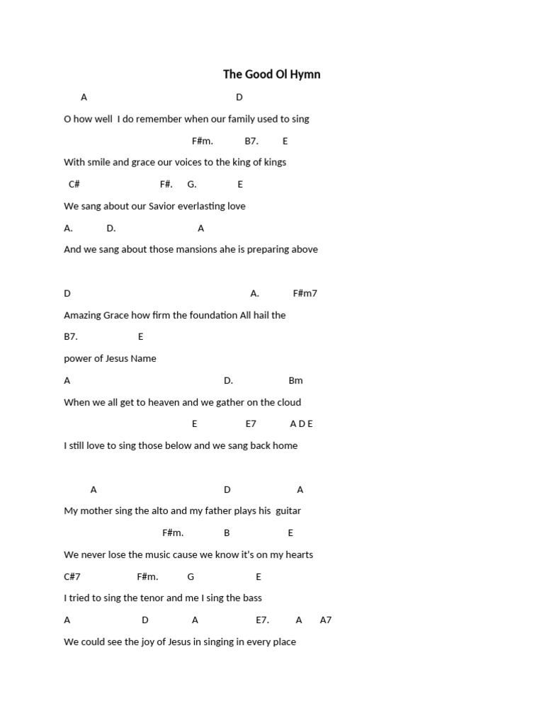 Good Ol Hymn | PDF | Vocal Music | Church Music