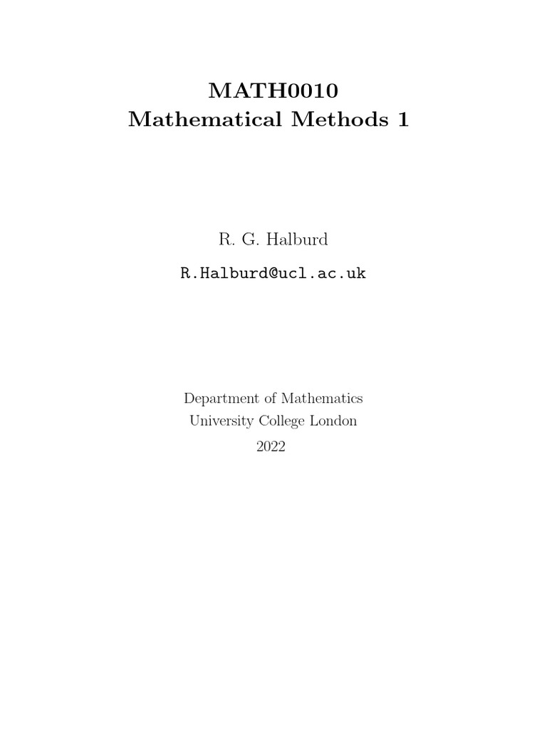 Math0010 Notes 2022 | PDF | Euclidean Vector | Vector Space