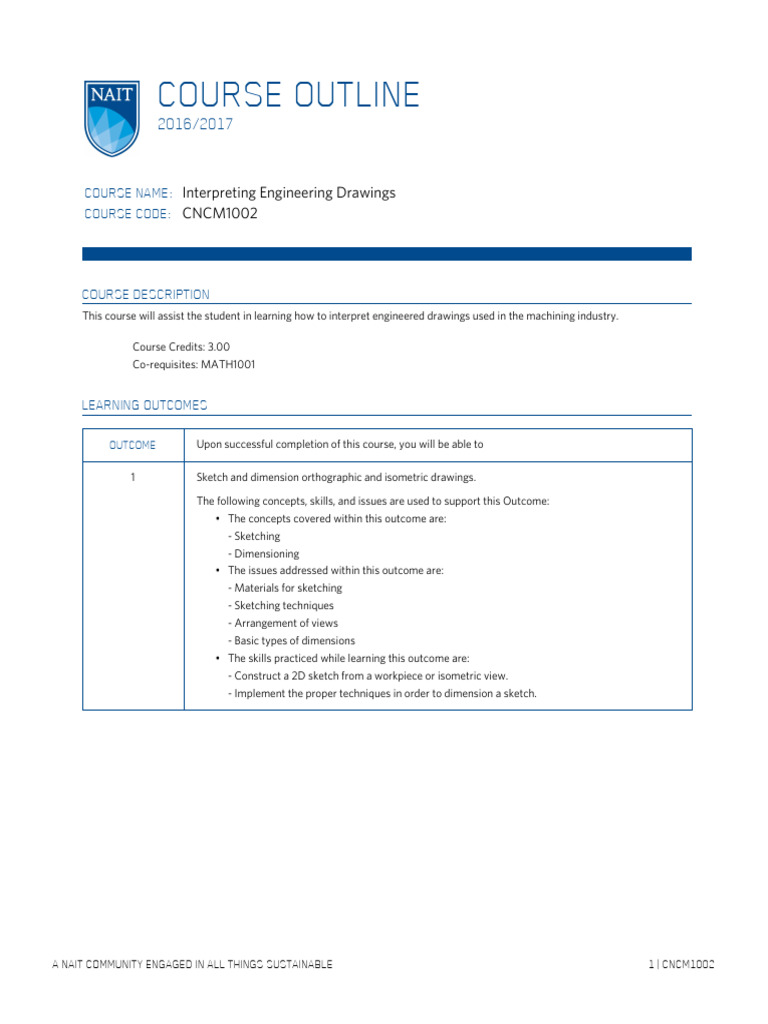 Course Outline CNCM1002 - 2016 | PDF