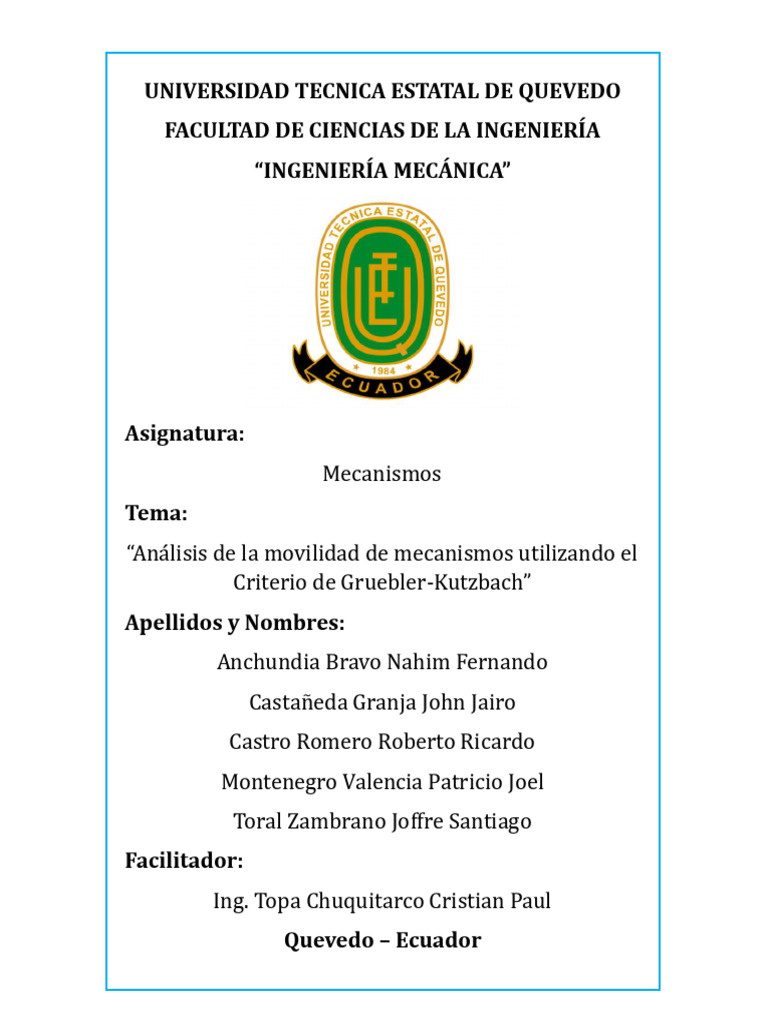 “Ana lisis de la movilidad de mecanismos utilizando el Criterio de ...