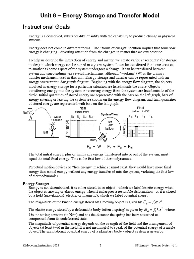 Energy Storage and Transfer Model Guide | PDF | Force | Friction
