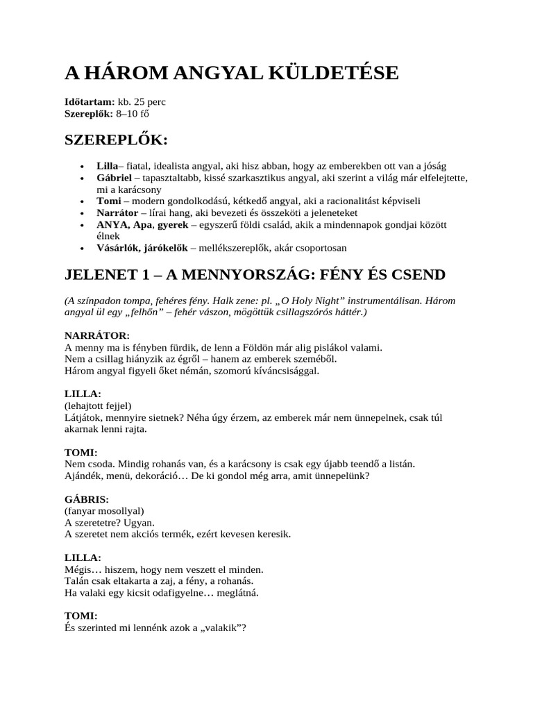 A Három Angyal Küldetése | PDF