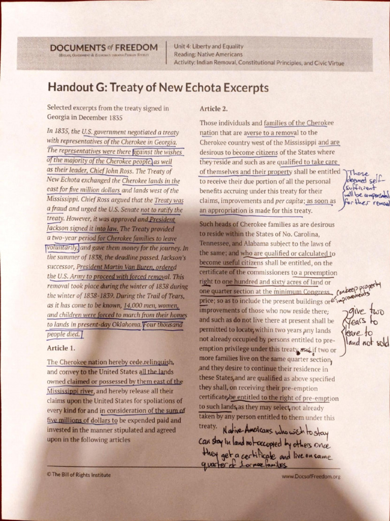 Treaty of New Echota Excerpts | PDF | Cherokee | Law Of The United States