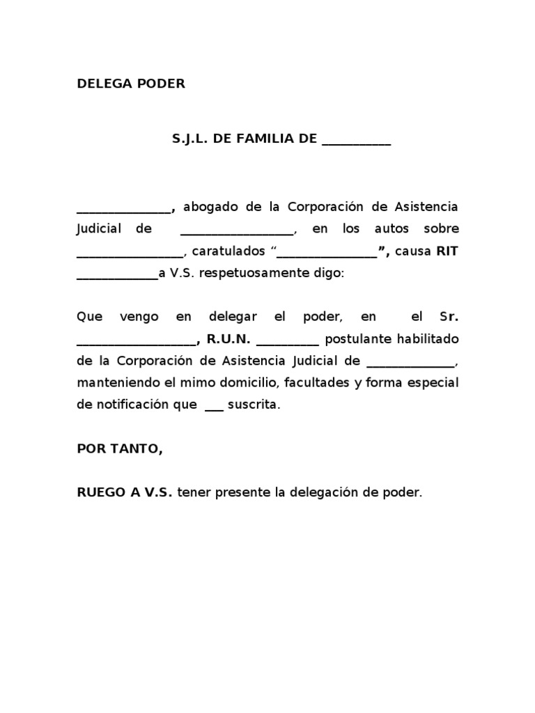 Delega Poder FAMILIA | PDF | Poder judicial (sistema de justicia)