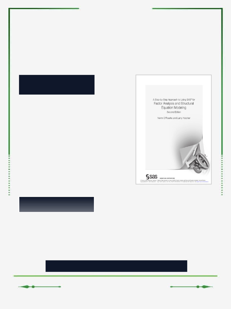 A Step by Step Approach To Using SAS For Factor Analysis and Structural ...