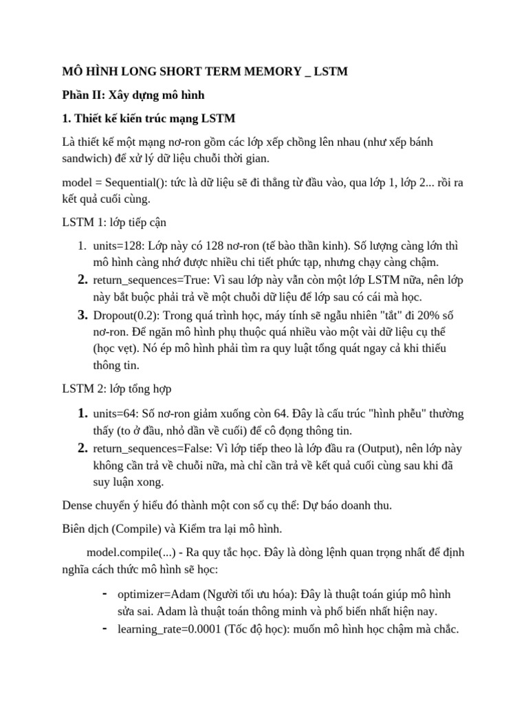 Mô Hình Long Short Term Memory | PDF