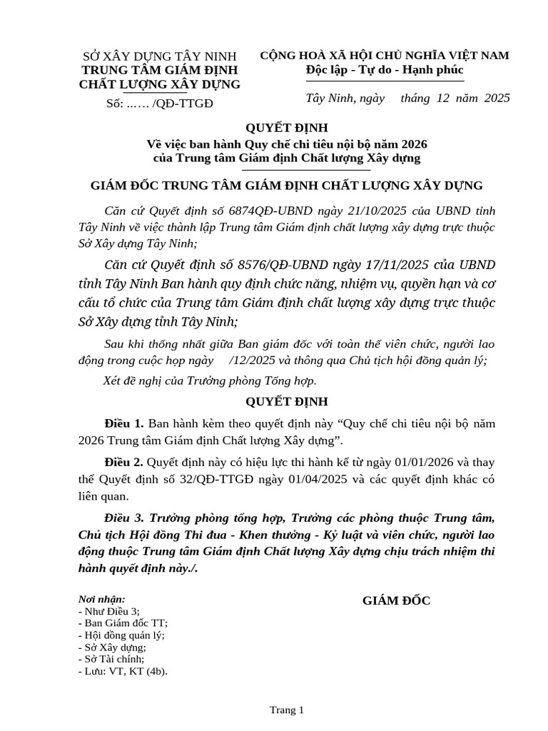Dthao Quy Che Chi Tieu NB 2026 | PDF