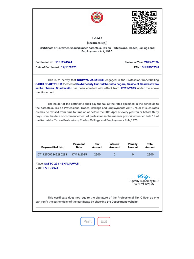 Professional Tax Form4 | PDF