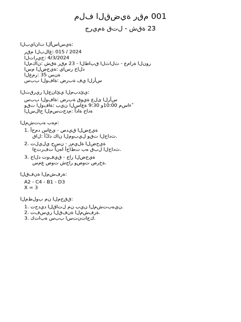 Case File 001 Final | PDF