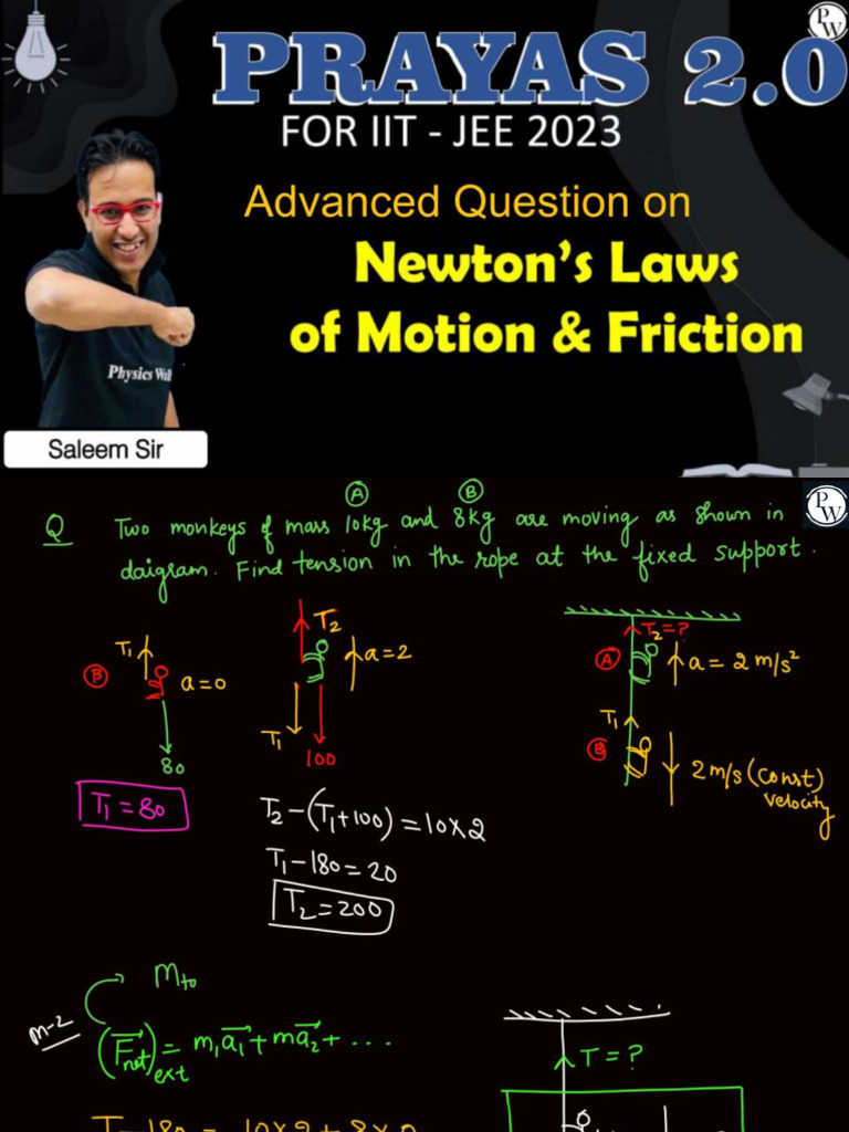 Newton's Laws of Motion & Friction - Class Notes (One Shot) - Prayas ...