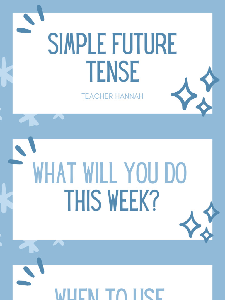 Simple Future Tense Guide | PDF