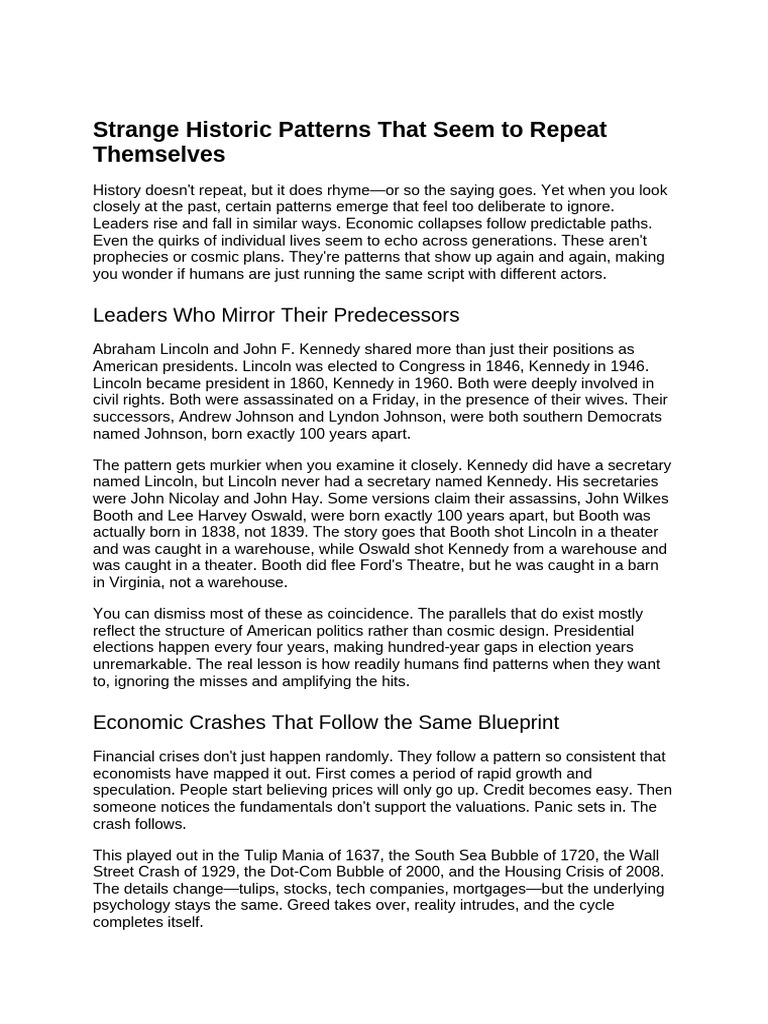Strange Historic Patterns That Seem To Repeat Themselves | PDF