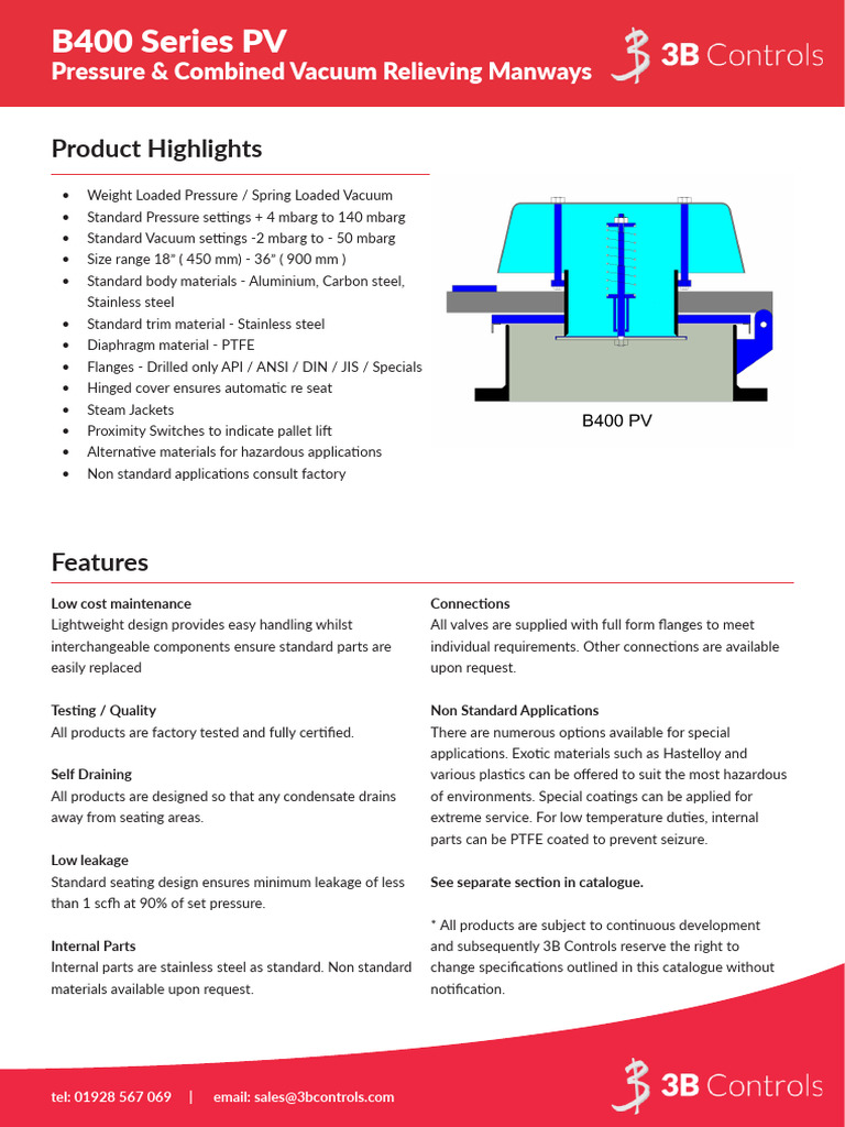3b b400pv Final | PDF | Valve | Secondary Sector Of The Economy
