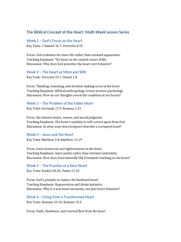 Biblical Heart Lessons Series | PDF