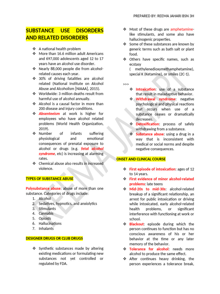 Substance Use Disorders Overview | PDF | Substance Abuse | Alcoholism
