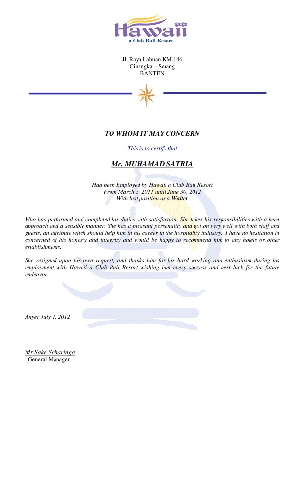 Paklaring Hawai | PDF | Resort | Hospitality Industry