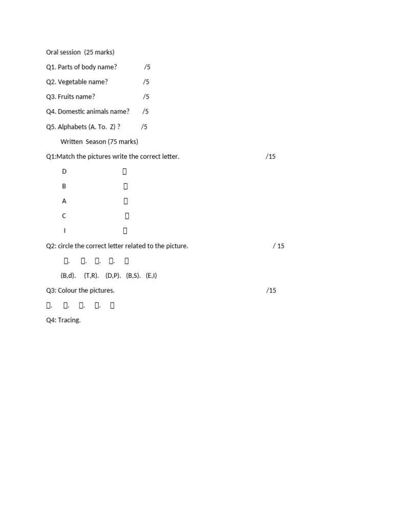 Class Playgroup Paper English | PDF