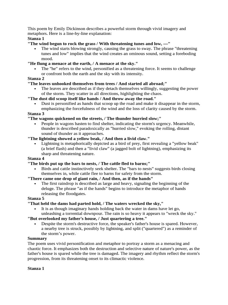 This Poem by Emily Dickinson Describes A Powerful Storm Through Vivid ...