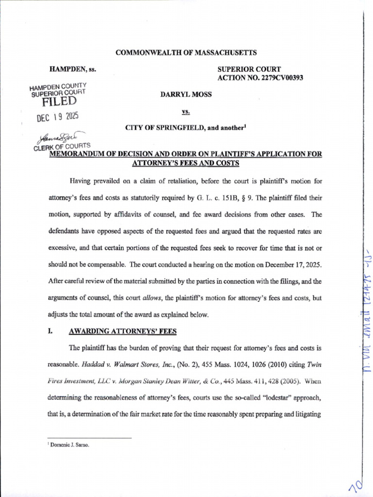 Judge Bucci on Moss Attorney's Fees | PDF