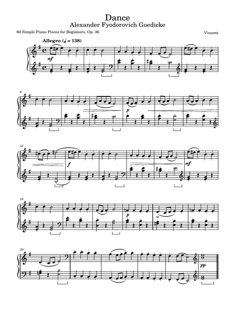 Beginner Piano Pieces by Goedicke | PDF | Musical Compositions ...