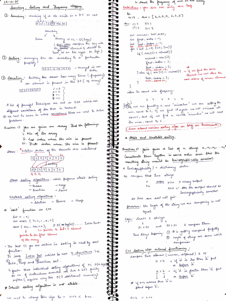 Searching, Sorting and Frequency Mapping (Week 2 - Session 2) | PDF