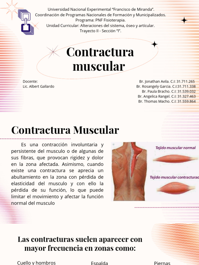 Contractura Muscular: Causas y Tratamiento | PDF | Músculo ...
