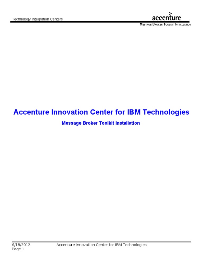 Message Broker Toolkit Installation | PDF | Ibm | Accenture