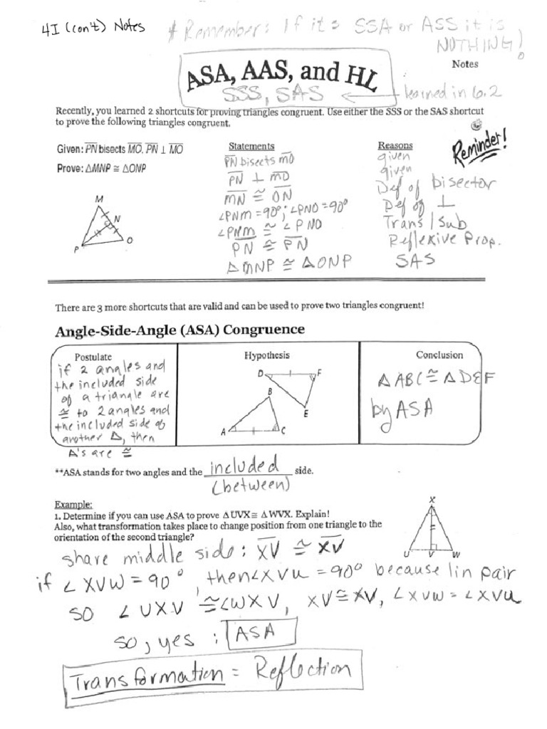 4i (Con't) Notes - Asa, Aas, & HL Key | PDF