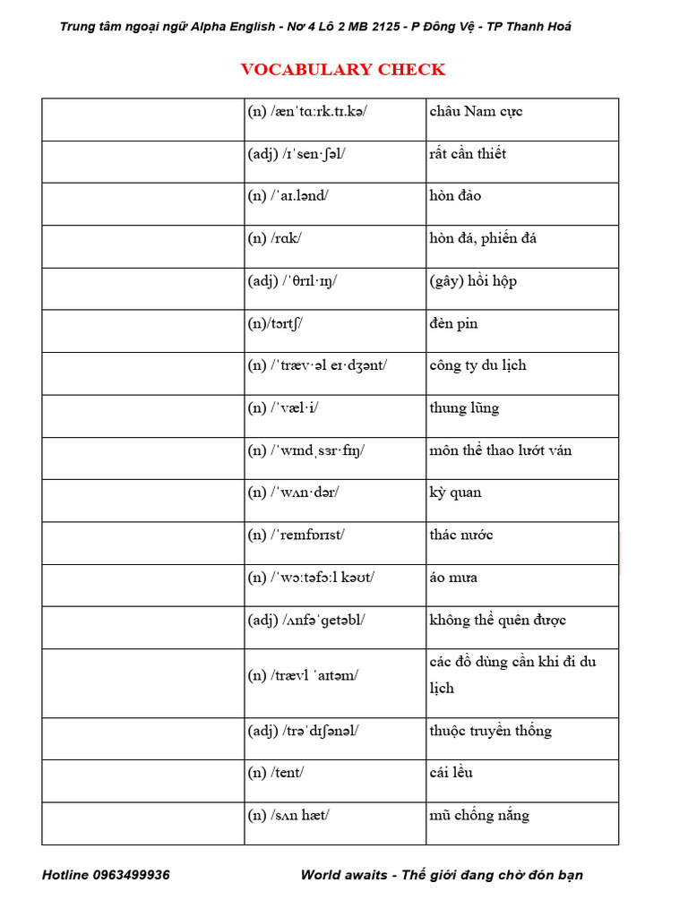 Vocab Check - S6A - 1812 | PDF