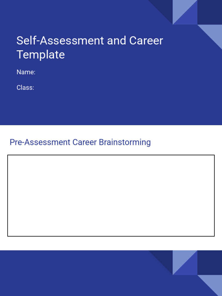Career Self-Assessment Template | PDF | Cognition