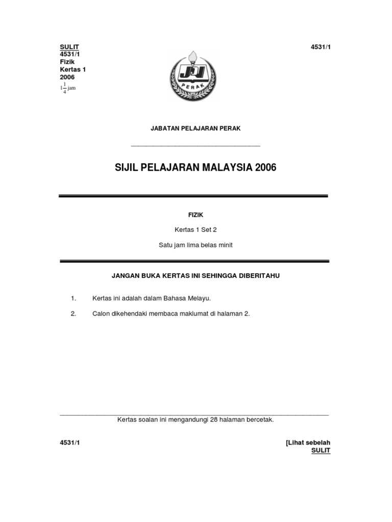 SPM Fizik SPM Fizik k1 Set2 | PDF