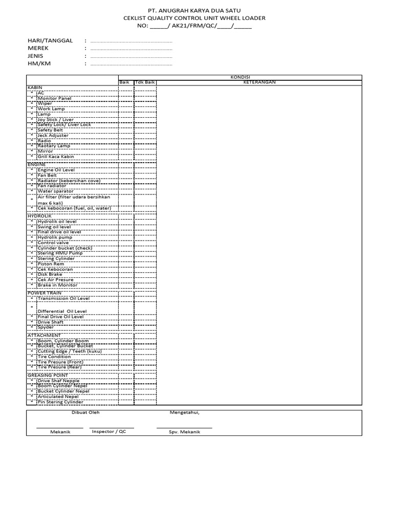 Form QC Wheel Loader | PDF