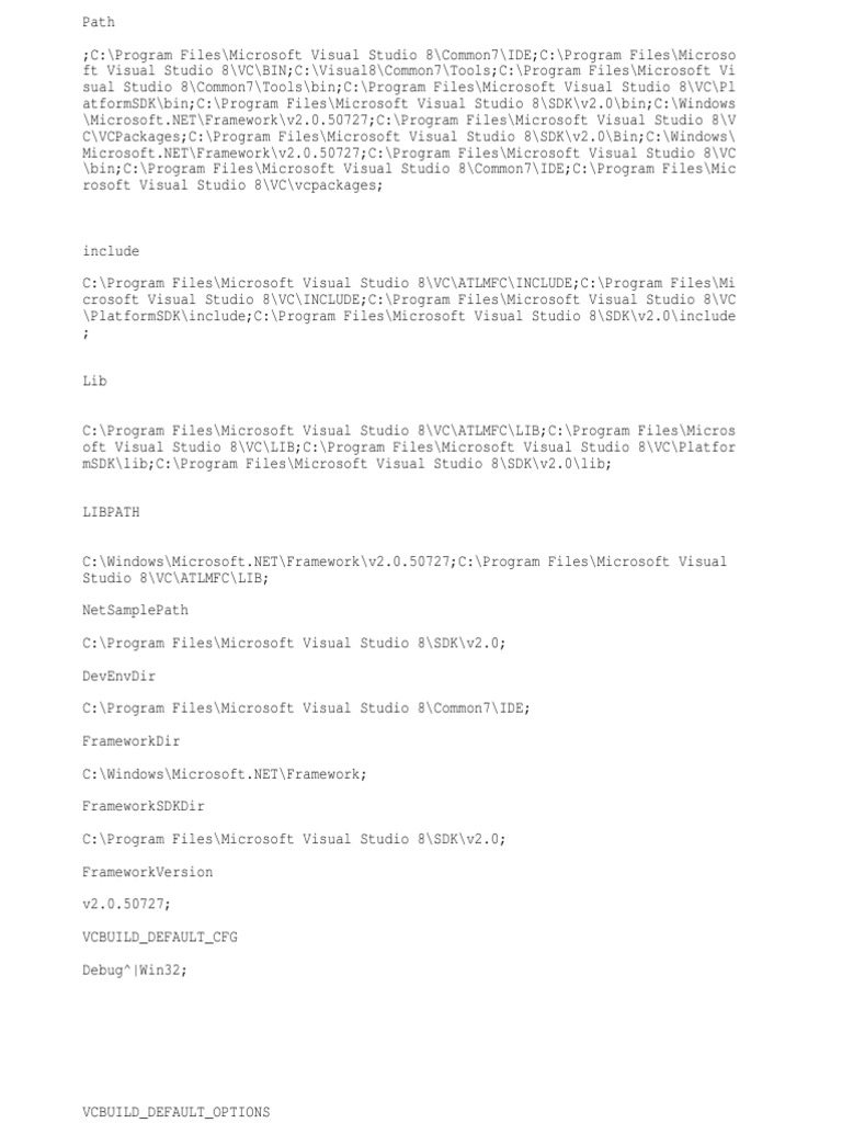 Environment Variables For OPNET | PDF | Microsoft Visual Studio | Integrated Development Environment