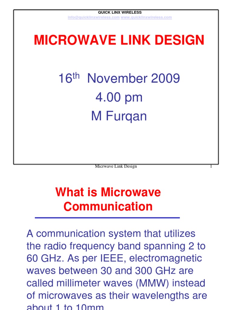 Microwave Link Design | PDF | Microwave | Radio Propagation