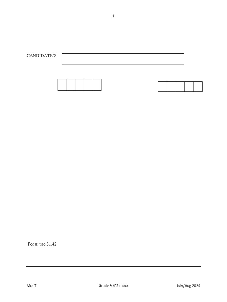 Grade_9_P2 2024 Mock | PDF | Mathematics