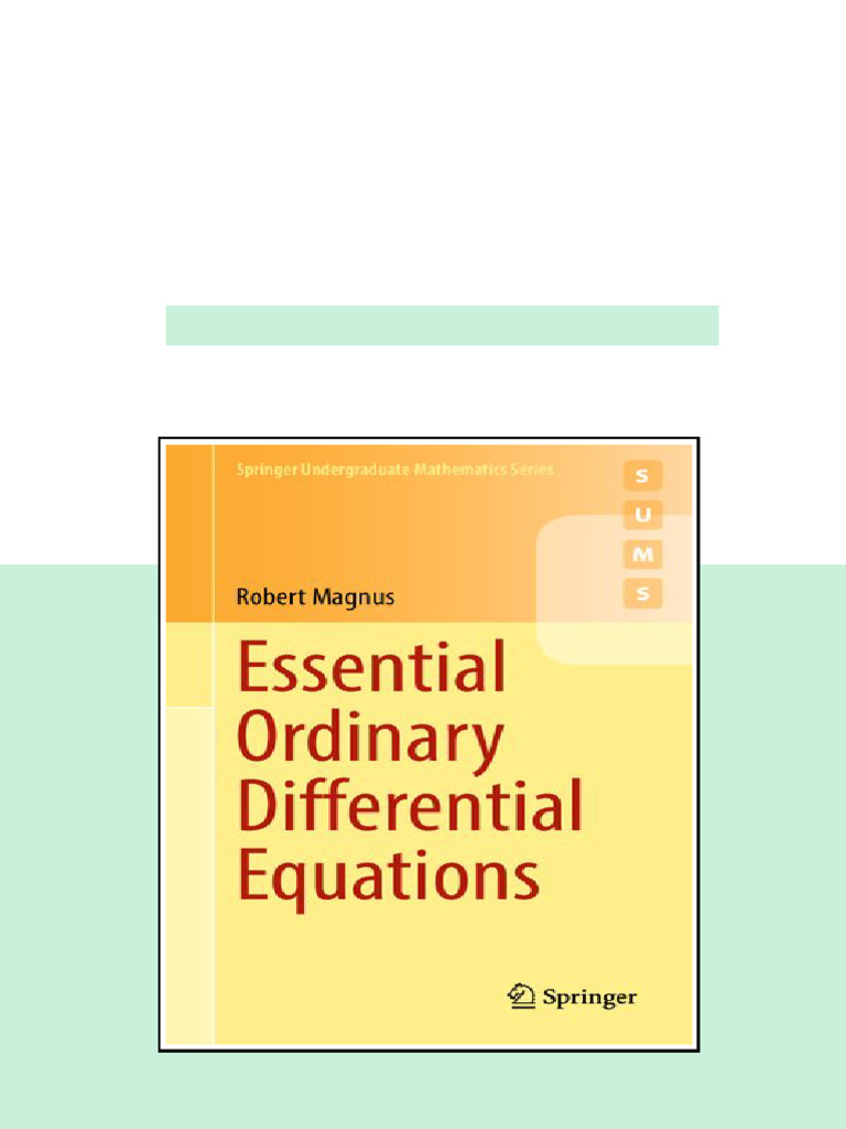 (Ebook) Essential Ordinary Differential Equations by Robert Magnus ISBN ...