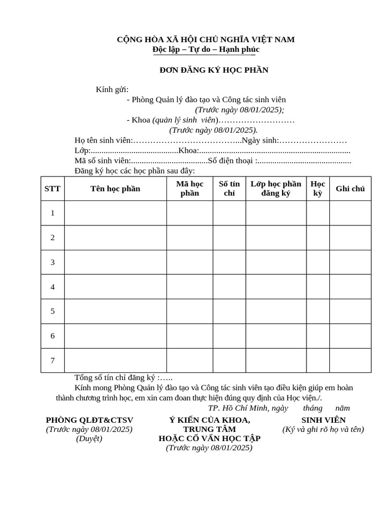Apag_don Dang Ky Hoc Phan | PDF