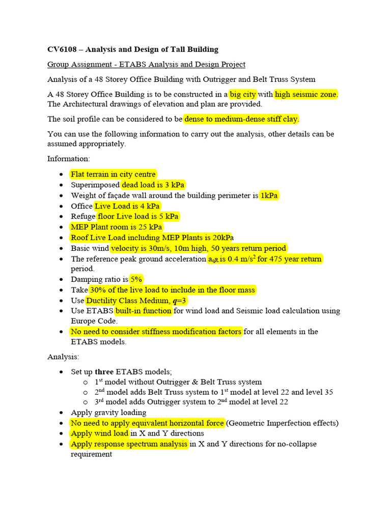 Analysis of a 48 Storey Office Building With Outrigger and Belt Truss ...