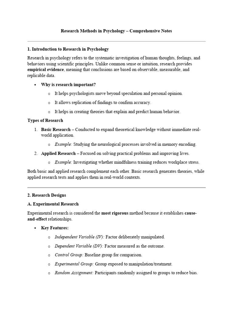 Handout 2 Research Methods in Psychology | PDF | Sampling (Statistics ...