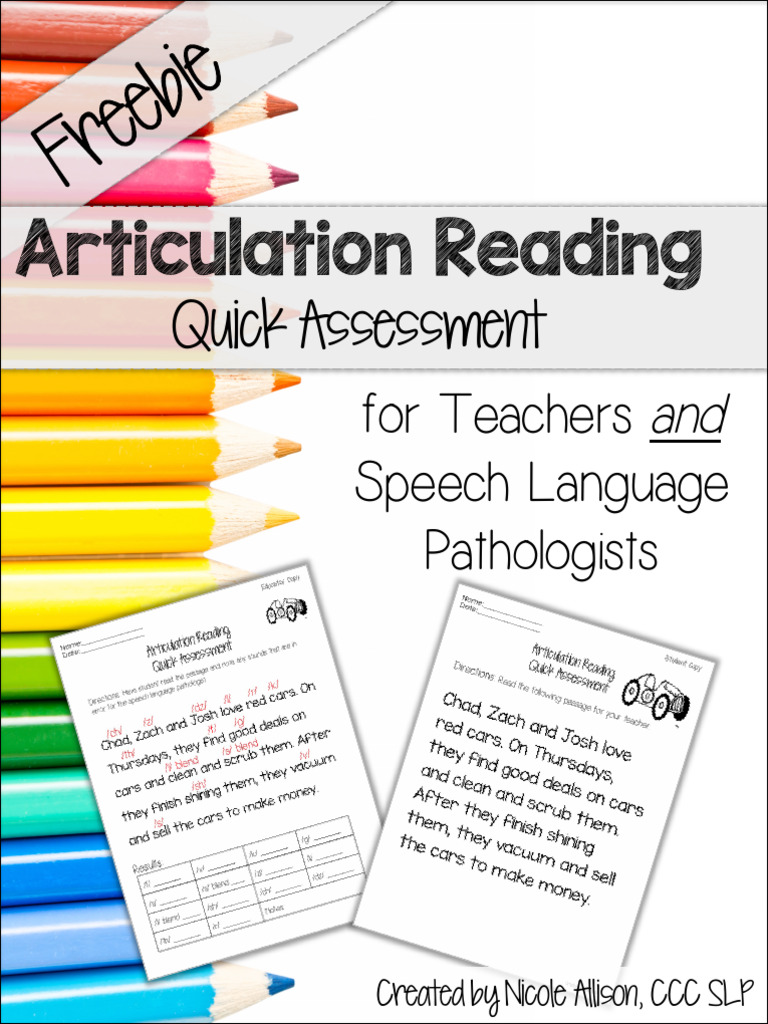 Articulation Reading Assessment Tool | PDF | Speech | Communication